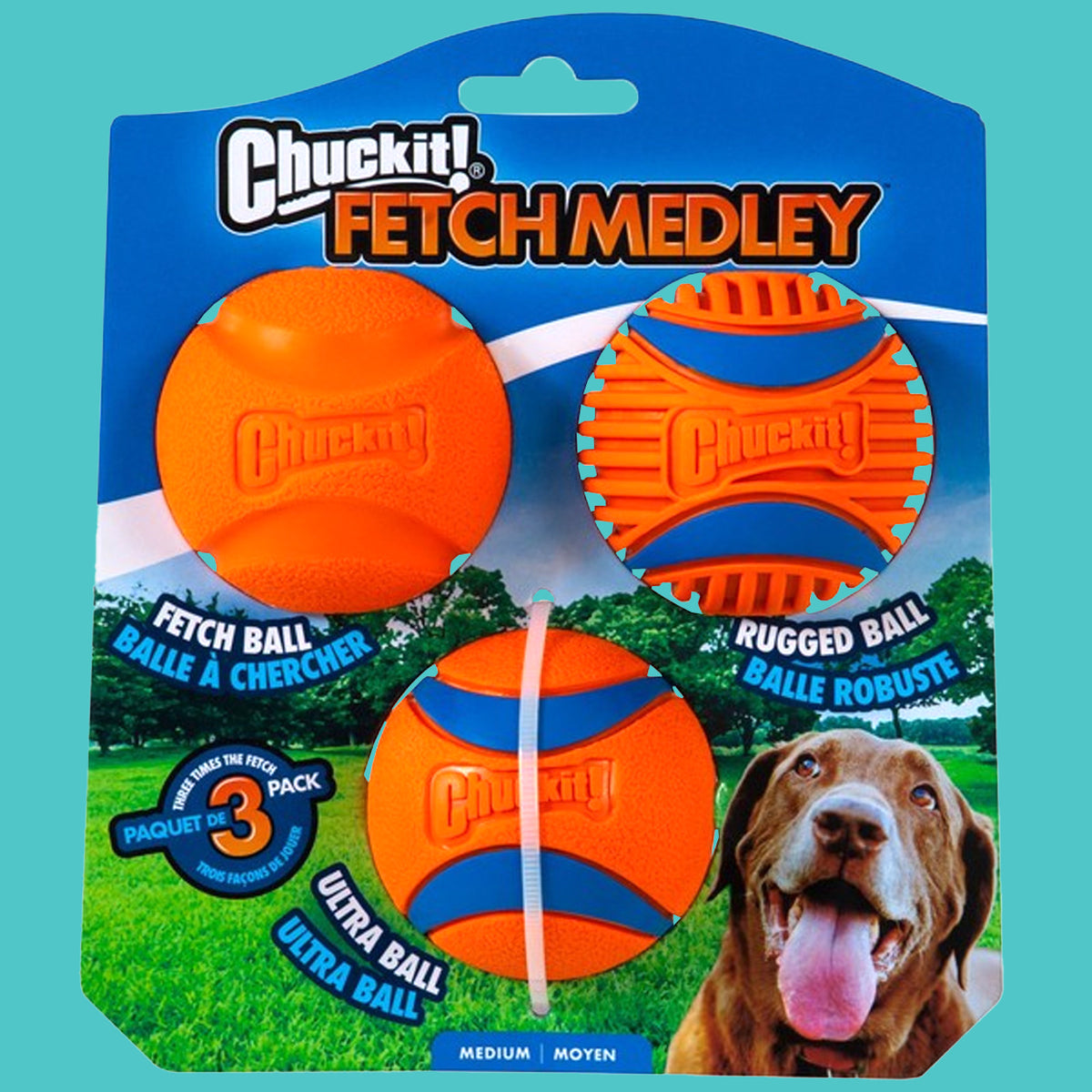 Chuckit! Balls Fetch Medley Gen 3 Medium - 3 Pack - Chuckit! | WOOOF.co ...