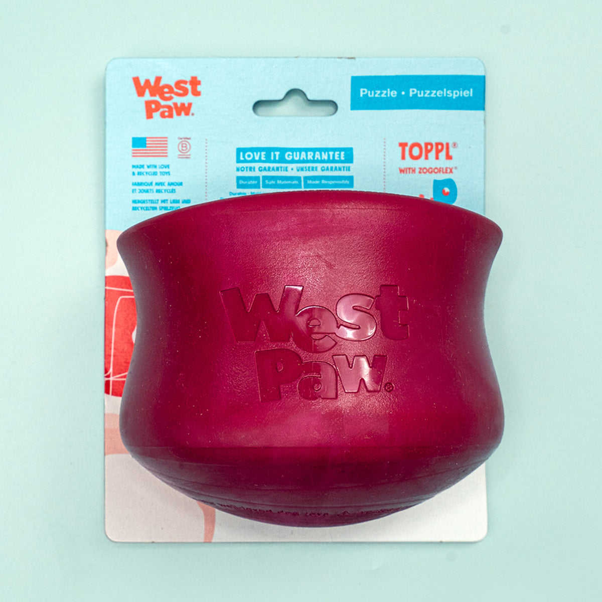 West Paw Zogoflex Toppl Treat Dispenser & Enrichment Feeder for Dogs ...