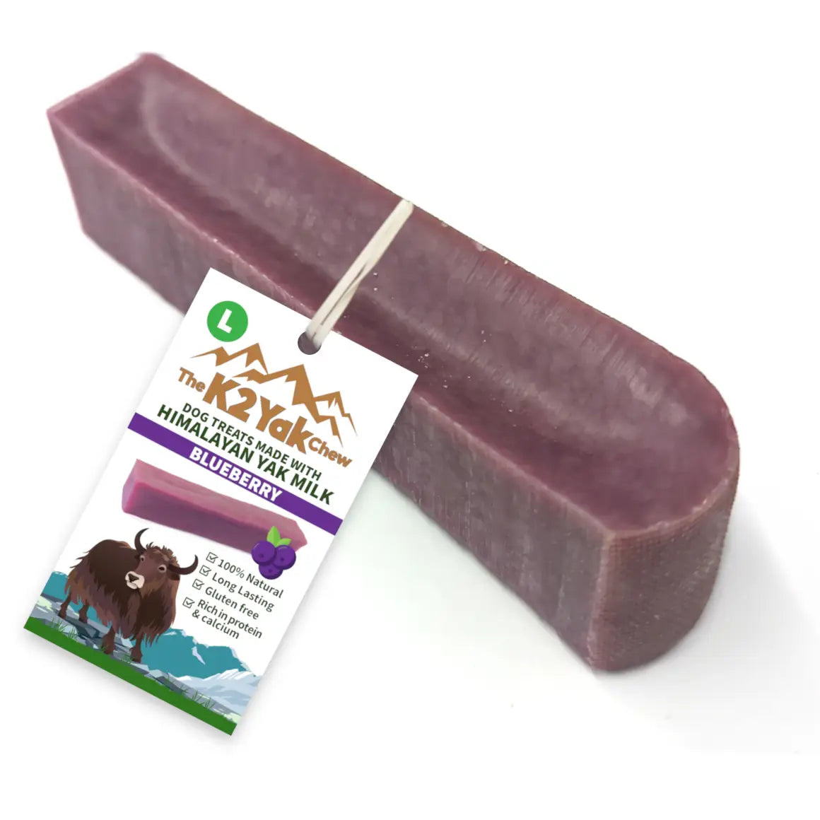 K2 Yak Bar Chews, Blueberry, Large, 100% Natural Longer Lasting Dog ...