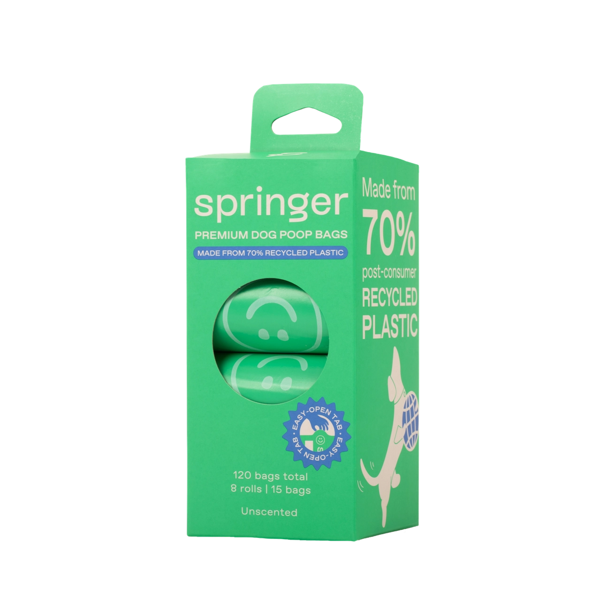 Premium Dog Poop Bags 8 Roll Box - Springer | WOOOF.co.uk — Wooof.co.uk